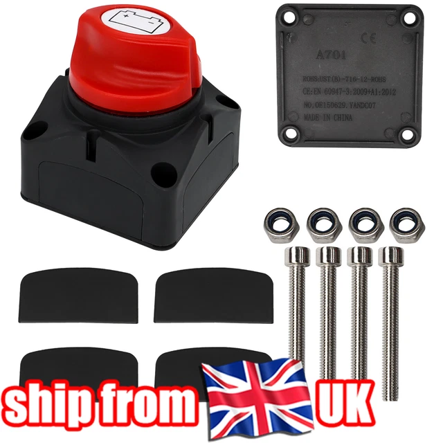 REMOVABLE KNOB MARINE Boat Battery Isolator Cut Off Kill Switch 300A ...