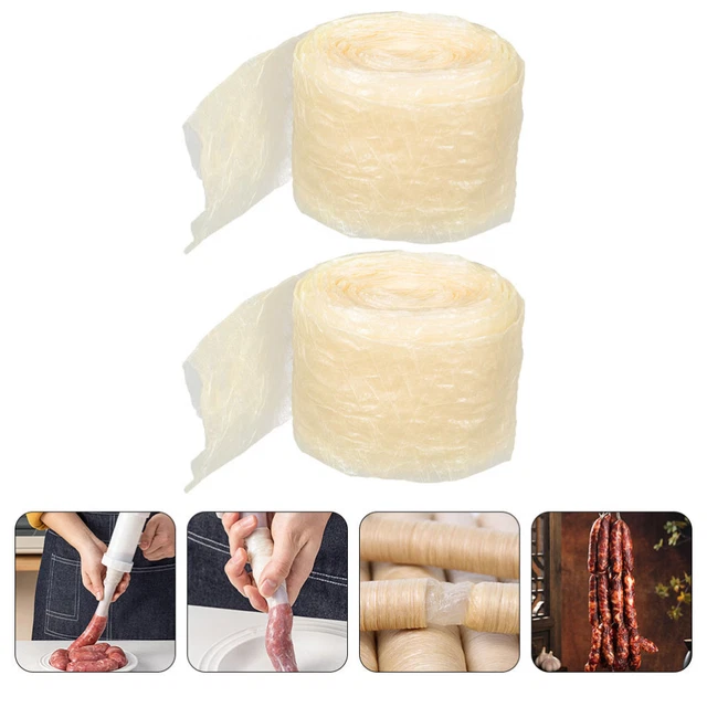 2 ROLLS SAUSAGE Making Material Home Casing Casings for Fresh Homemade ...