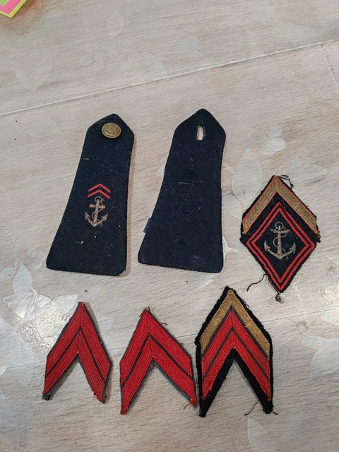 LOT 6 BADGES MILITAIRES EN TISSUS Marine WW2 ? A Saisir EUR 14,90 ...