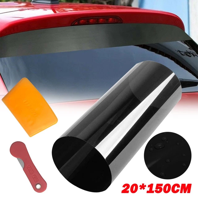 BLACK DECAL SUN Strip Windshield Eyebrow Shade Banner Windscreen-Tint ...