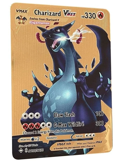 POKEMON CHARIZARD VMAX G-Max Wildfire Gold Rare Metal Pokemon Card ...