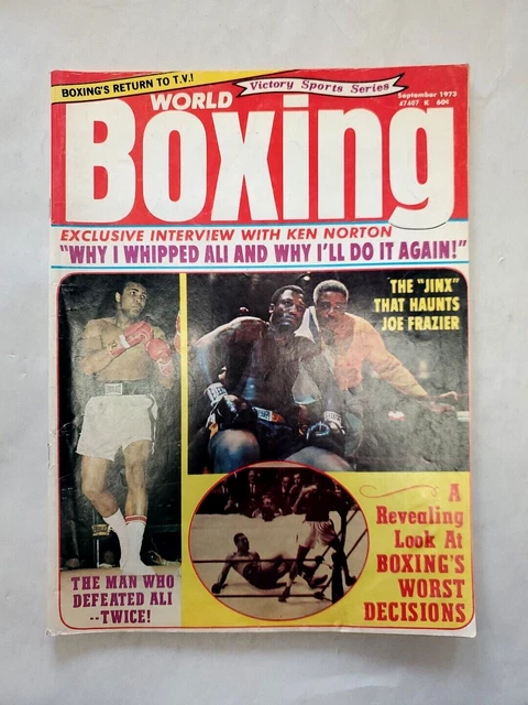 WORLD BOXING MAGAZINE Back Issue September 1973 Ali Joe Frazier Front ...