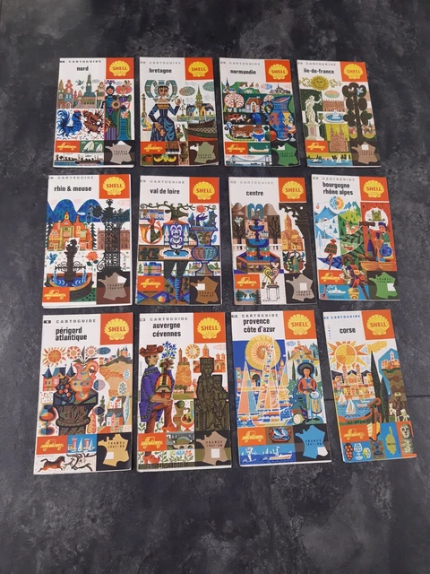 COLLECTION 12 CARTES routières géographiques SHELL fin années 60 EUR 1 ...