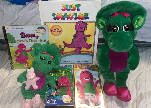 VINTAGE BARNEY PLUSH VHS Lot Vintage VHS Lot And Book Lot Barney 90s ...
