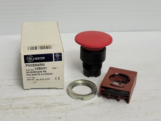 NEU GE ROTER Pilzkopf Drucktaster Schalter P9Xem4Rn 185041 EUR 11,42 ...