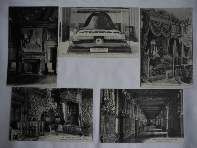 LOT 5 CARTES postales anciennes Palais Fontainebleau old french ...