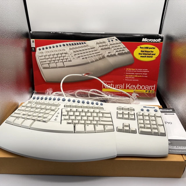 MICROSOFT NATURAL ERGONOMIC Keyboard Pro USB Wired New In Box See ...