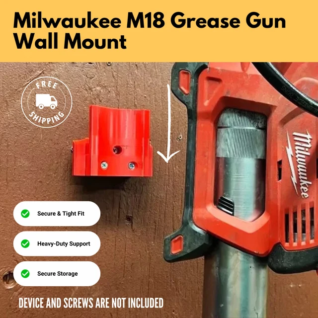 MILWAUKEE M18 GREASE Gun Wall Mount – Secure & Space-Saving Storage ...