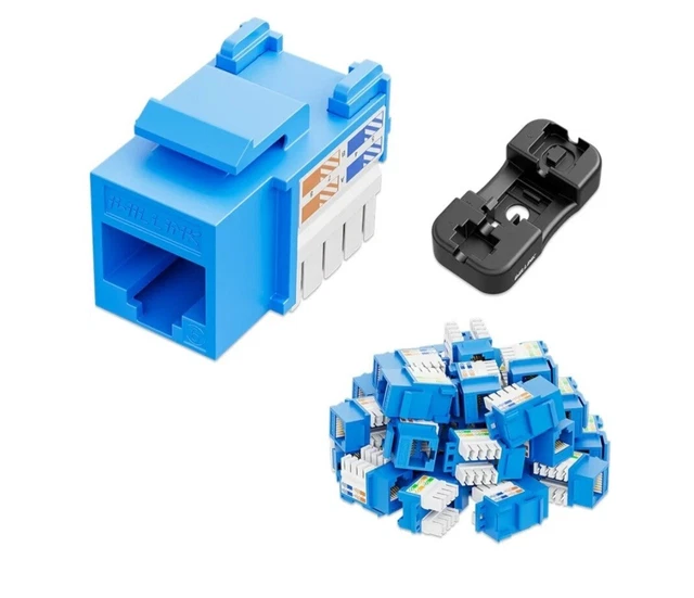 CAT6 KEYSTONE JACK RJ45 Keystone Jack 25-Pack, UTP Modular Ethernet Ja ...