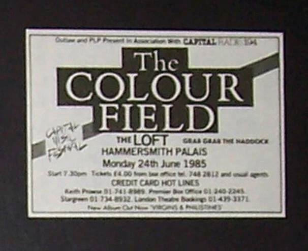THE COLOUR FIELD Virgins and Philistines Era 1985 Mini poster Type ...