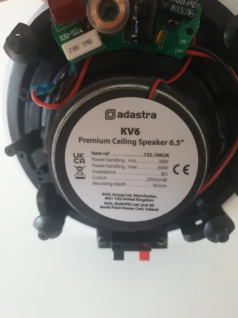 ADASTRA KV6 CEILING Speaker 6.5" 60W Glass-Aramid Cone Premium 8 Ohm Pro Audio £69.99 - PicClick UK