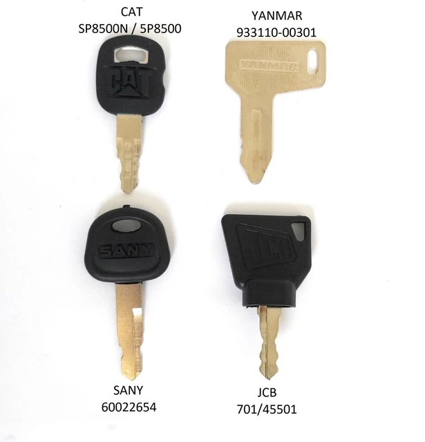 4 PCS HEAVY Equipment Construction Key for Caterpillar/Yanmar/SANY/JCB ...