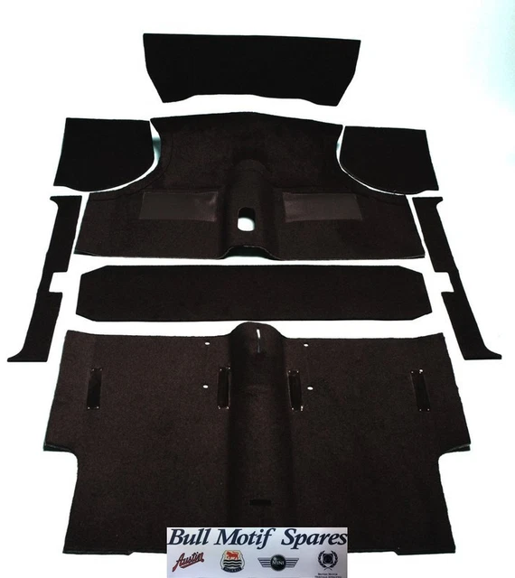 CLASSIC MINI CARPET Set Black Deluxe Moulded - Saloon (1973-2000) LHD ...