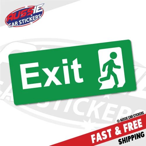 EMERGENCY EXIT FIRE Sticker Decal Safety Sign Car Vinyl #6011K EUR 4,40 ...