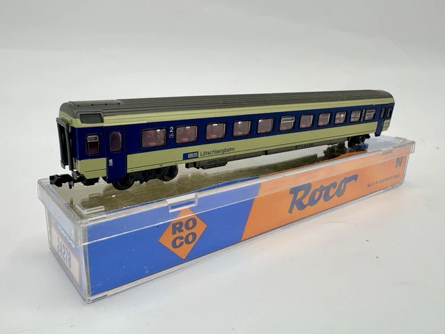 ROCO 24278 N Gauge BLS Lötschbergbahn 2nd Class Passenger Coach Boxed # ...
