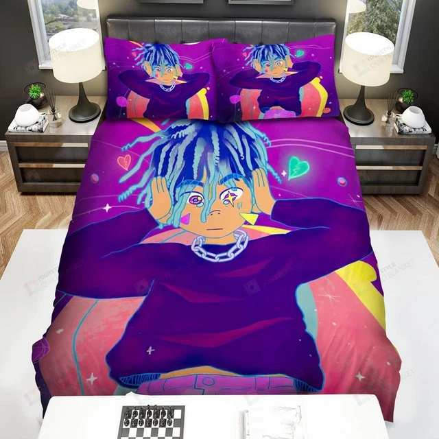 JUICE WRLD IN Anime Chibi Art Style Quilt Duvet Cover Set Soft Bedding ...