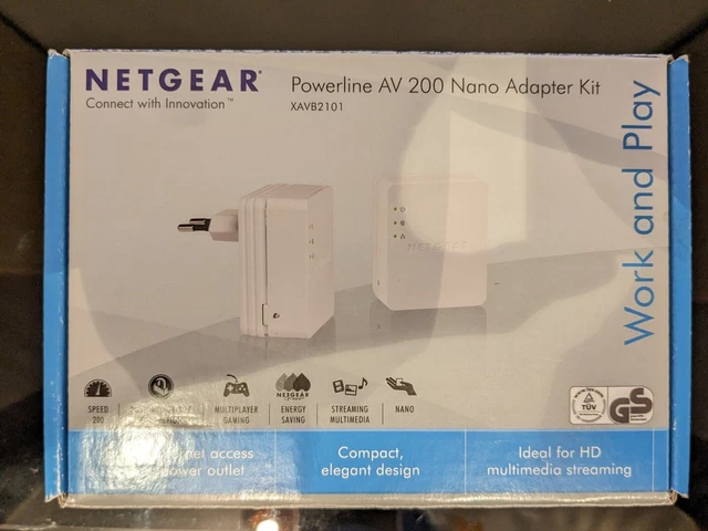 NETGEAR POWERLINE AV 200 Nano Adapter Kit XAVB2101 - completo 2 ...