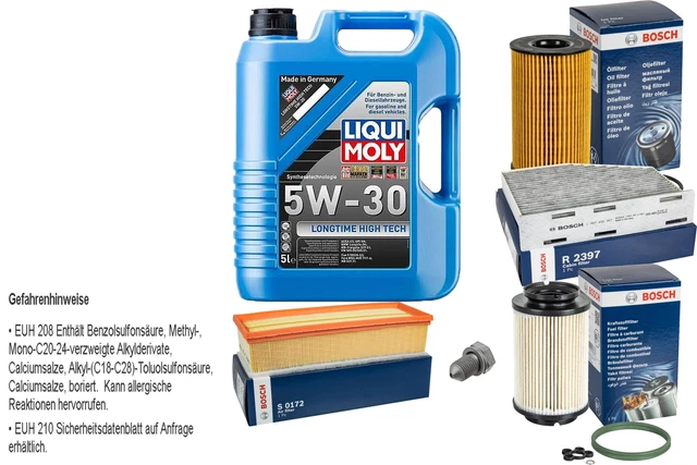 BOSCH INSPECTION SET 5L liquide Moly Longtime High Tech 5W-30 pour ...