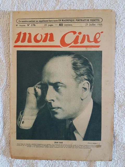 MON CINE N°179 23/7/1925 Jean Dax Georgette Lhery Germaine Dulac Kerry ...
