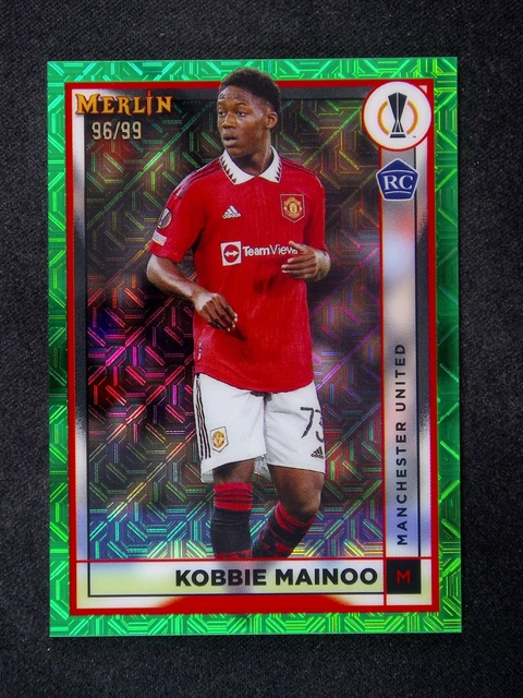 2022-23 TOPPS MERLIN UEFA KOBBIE MAINOO #97 recrue RC réfracteur mojo ...