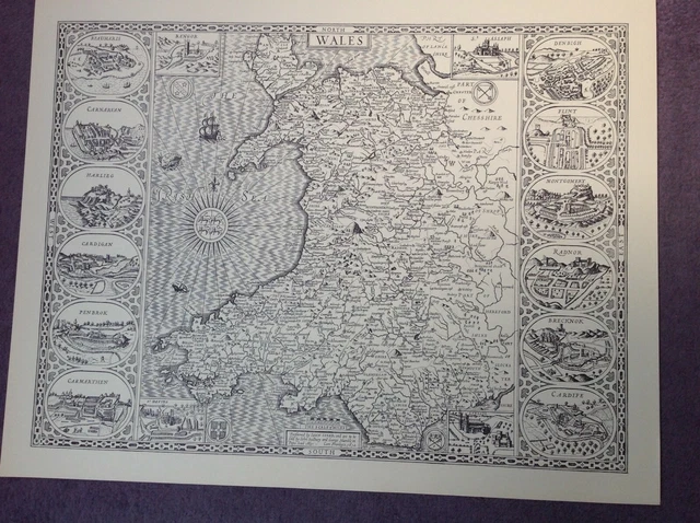 WALES 1610 MAP by John Speed - Uncoloured £9.99 - PicClick UK