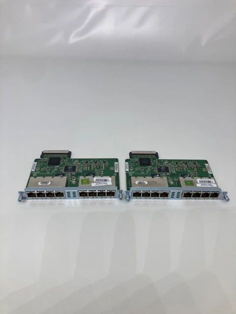 LOT OF 2-CISCO 8-Port WAN Interface Card EHWIC-D8ESG Gigabit PoE ...