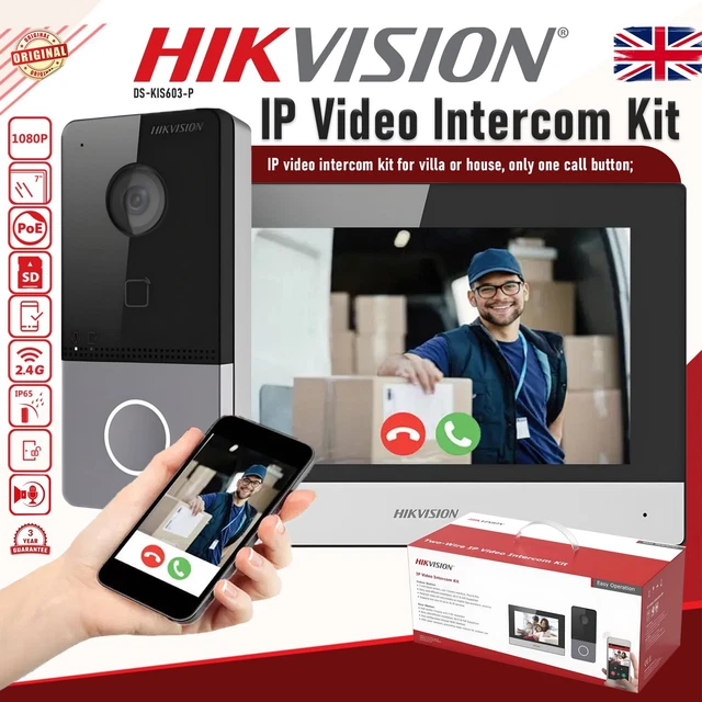 HIKVISION DS-KIS603-P(C) POE WiFi Station Monitor IP Video Intercom ...