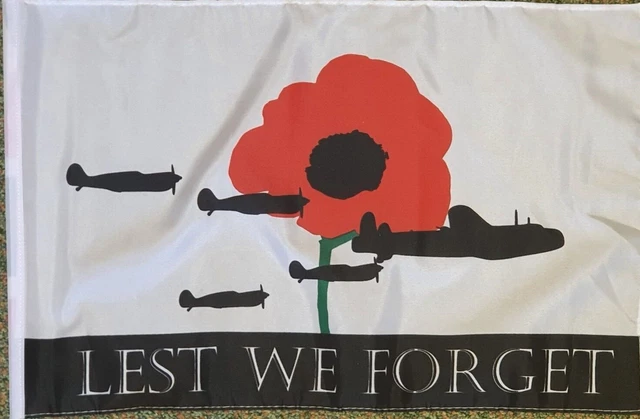 RAF LEST WE Forget Flag 18" sleeved Pilot WW2 Falklands Iraq Afghan War Planes £3.49 - PicClick UK