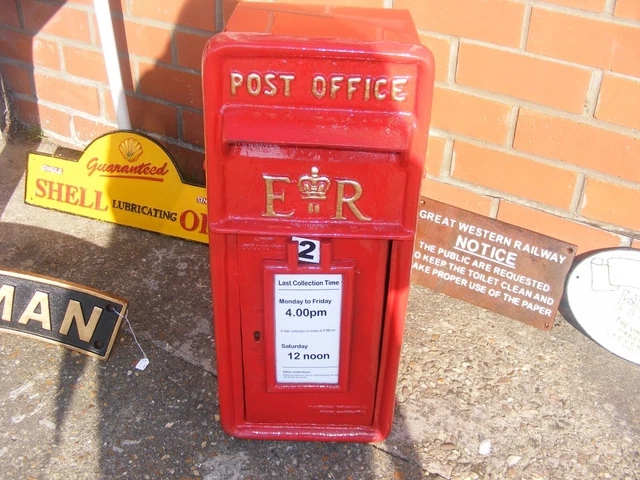 ROYAL MAIL POST Box Cast Iron Letter Box Heavy 2 Keys Post Office ER ...