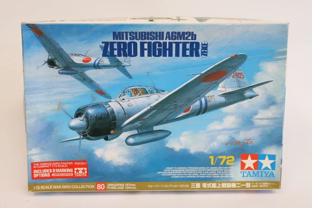 TAMIYA 25170 1:72 Scale Mitsubishi A6M2b Zero Fighter Plastic Model Kit ...