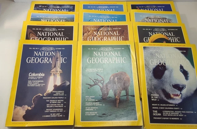 NATIONAL GEOGRAPHIC MAGAZINE Nat Geo FULL YEAR 1981. GOOD CONDITION £14 ...