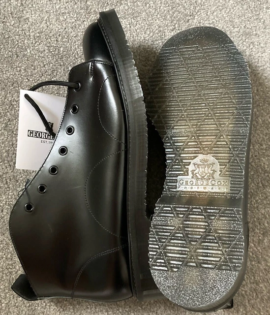 GEORGE COX X Fred Perry Monkey Boots Men's UK 10 Black Leather £95.00 ...