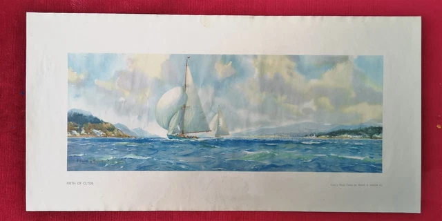 FIRTH OF CLYDE Scotland Original Lner Railway Carriage Print 1947 Frank ...