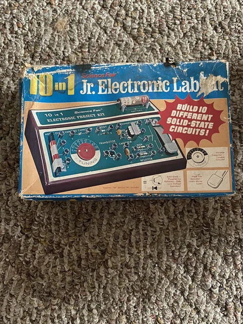 VINTAGE 1972 SCIENCE Fair 10 In 1 Jr Electronic Lab Kit Transistor ...