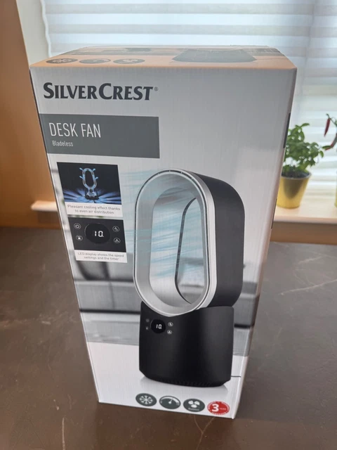 LIDL SILVERCREST BLACK Bladeless Desk Fan 2025 £63.07 - PicClick UK
