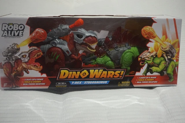 ZURU ROBO ALIVE Dino Wars T-Rex and Stegosaurus Figures Toys For Kids ...