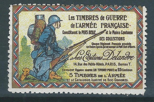 FRANCE VIGNETTE PUBLICITAIRE DELANDRE poster stamp wwi ww1 cinderella ...