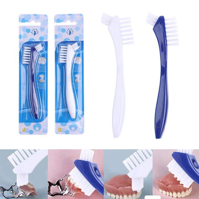 DENTURE CLEANING BRUSH Dedicated Denture False Teeth Brush Oral Care ...