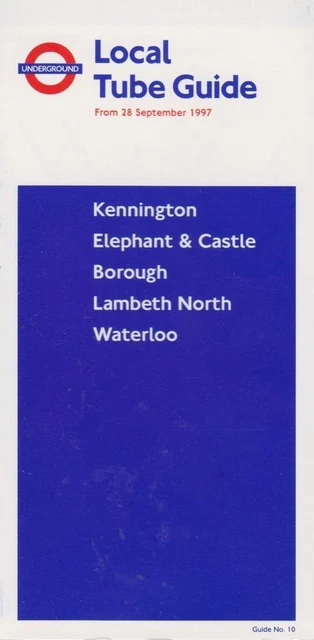 LONDON UNDERGROUND LOCAL Tube Guide 12 (SEP 1997) with tube map £3.00 ...