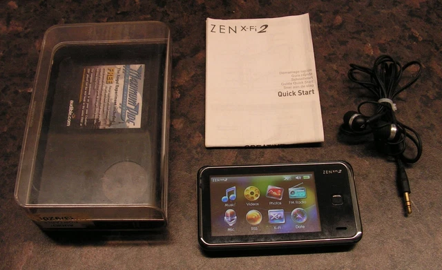 CREATIVE ZEN X-FI 2 MEDIA PLAYER - 8GB - MP3 MP4 Audio Video - Fully ...