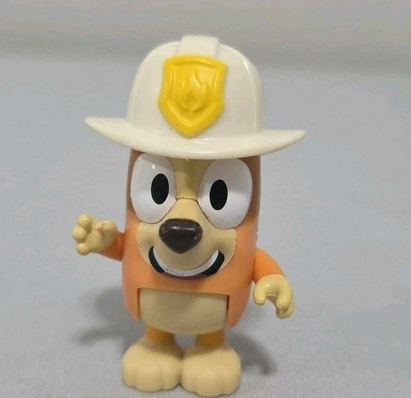 BLUEY BINGO SISTER Figure Fireman Costume Fire Helmet Firetruck ...