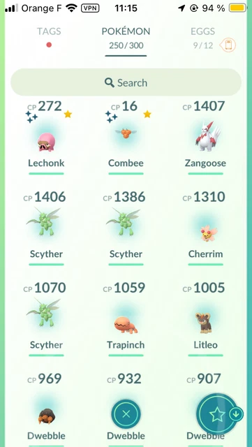 POKÉMON GO - Shiny Combee Lechonk - Mini PTC 80K Stardust EUR 1,00 ...