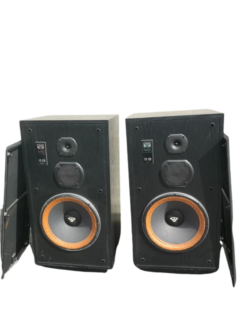 VINTAGE PAIR OF Cerwin-Vega VS120 Speakers Black Cabinet With Grills ...