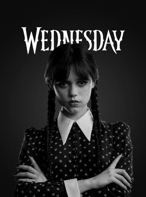 WEDNESDAY ADDAMS JENNA ortega Addams Family/Tim Burton Netflix A4 ...