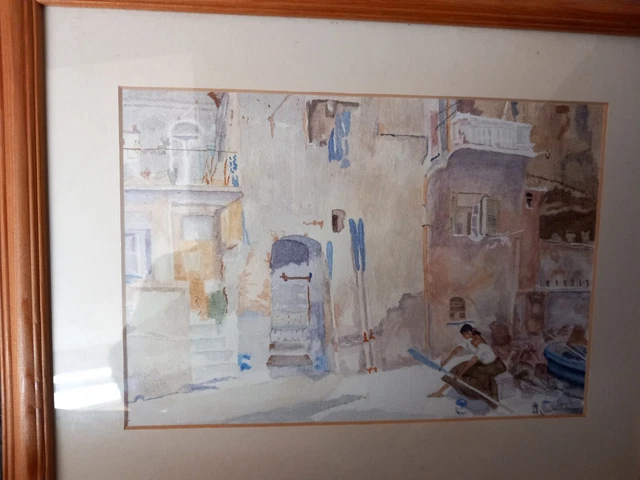 WATERCOLOUR PICTURE. THE oar painter by W J Osborne £9.99 - PicClick UK