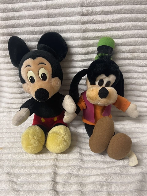 VINTAGE DISNEY MICKEY Mouse & Goofy Plush Toys Disneyland Walt Disney ...