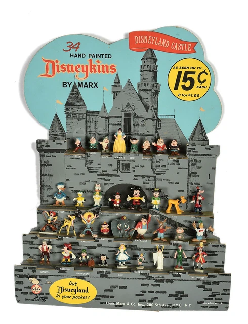 RARE MARX DISNEYKINS Disney Land Castle Counter Display Complete With ...