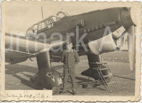 R611 FOTO WEHRMACHT Luftwaffe Flugzeug Wappen Emblem Ju87 Stuka I./ Stg ...