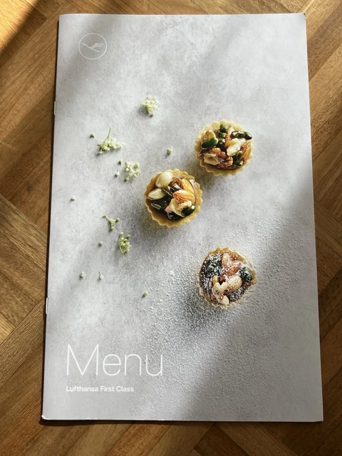 LUFTHANSA FIRST CLASS Menu Card Fall 2025 EUR 7,00 - PicClick DE