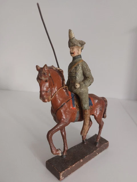 ELASTOLIN, LINEOL HUSAR zu Pferd Lanzenreiter Preußen um 1920 , 9cm ...